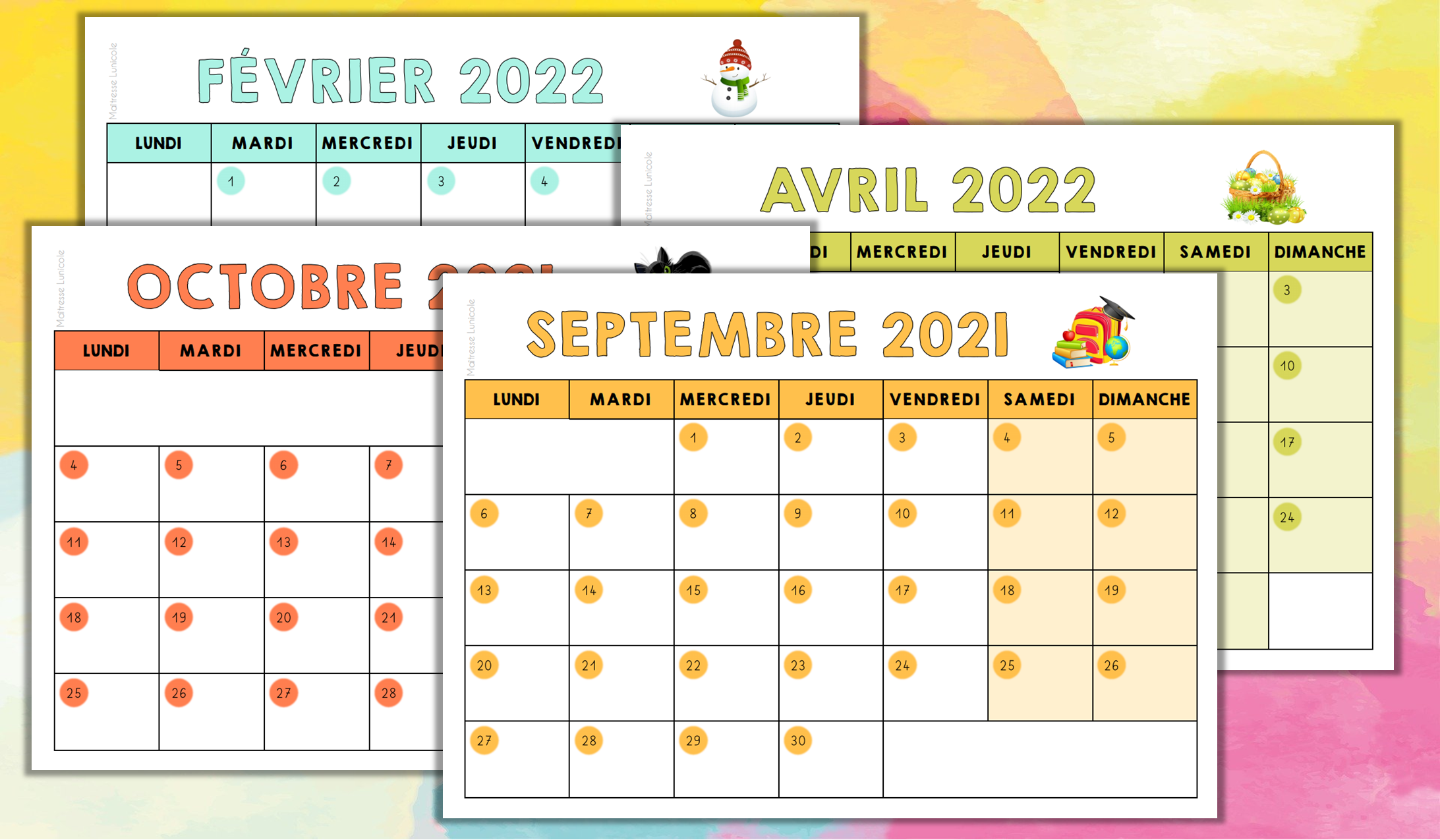 calendrier – Maîtresse Lunicole