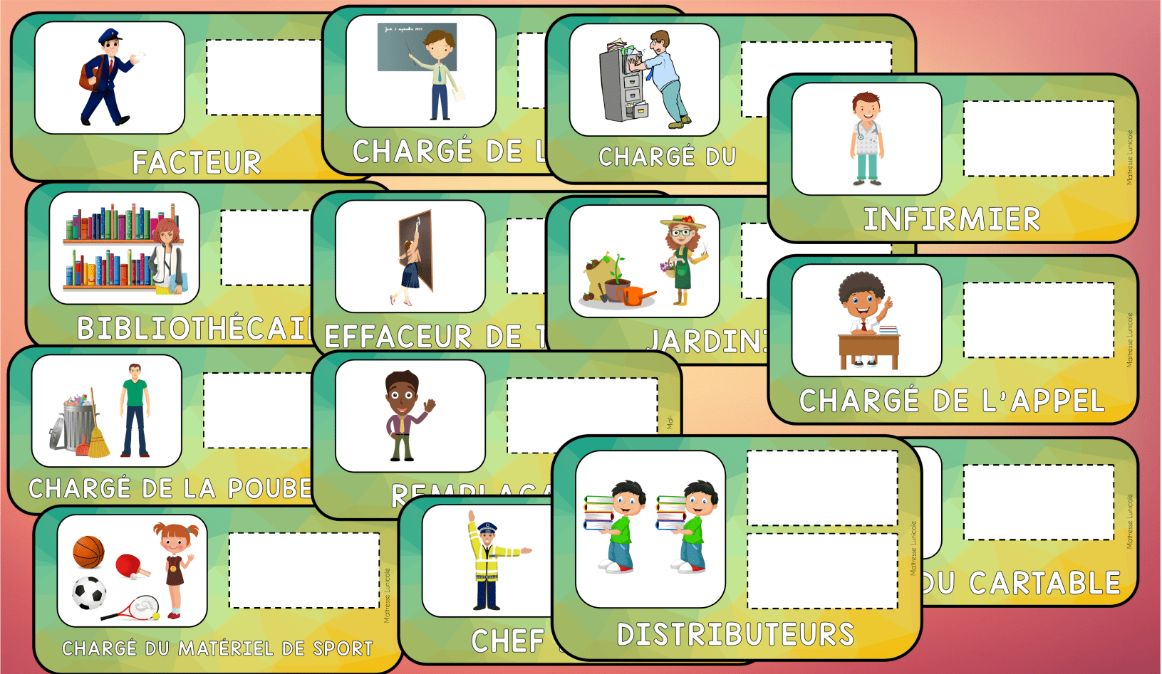 Étiquettes des responsabilités – Maîtresse Lunicole