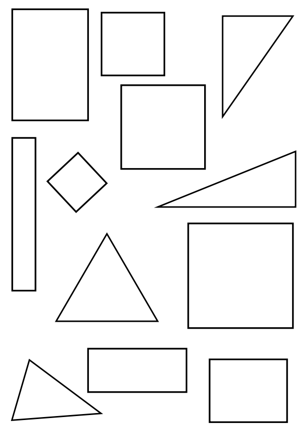 Les carrés, les rectangles et les triangles – CP – Maîtresse Lunicole