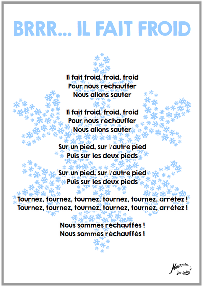 L’hiver – cycle 1 – Maîtresse Lunicole