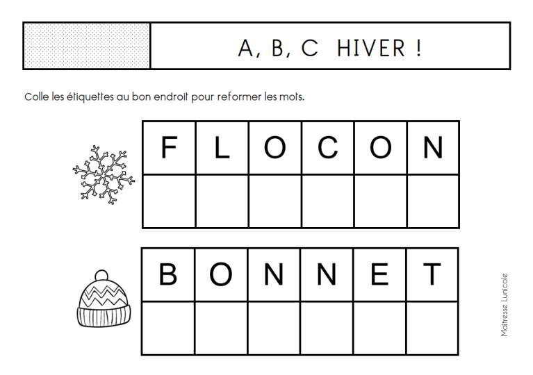 L’hiver – cycle 1 (nouveautés 2026 !) – Maîtresse Lunicole