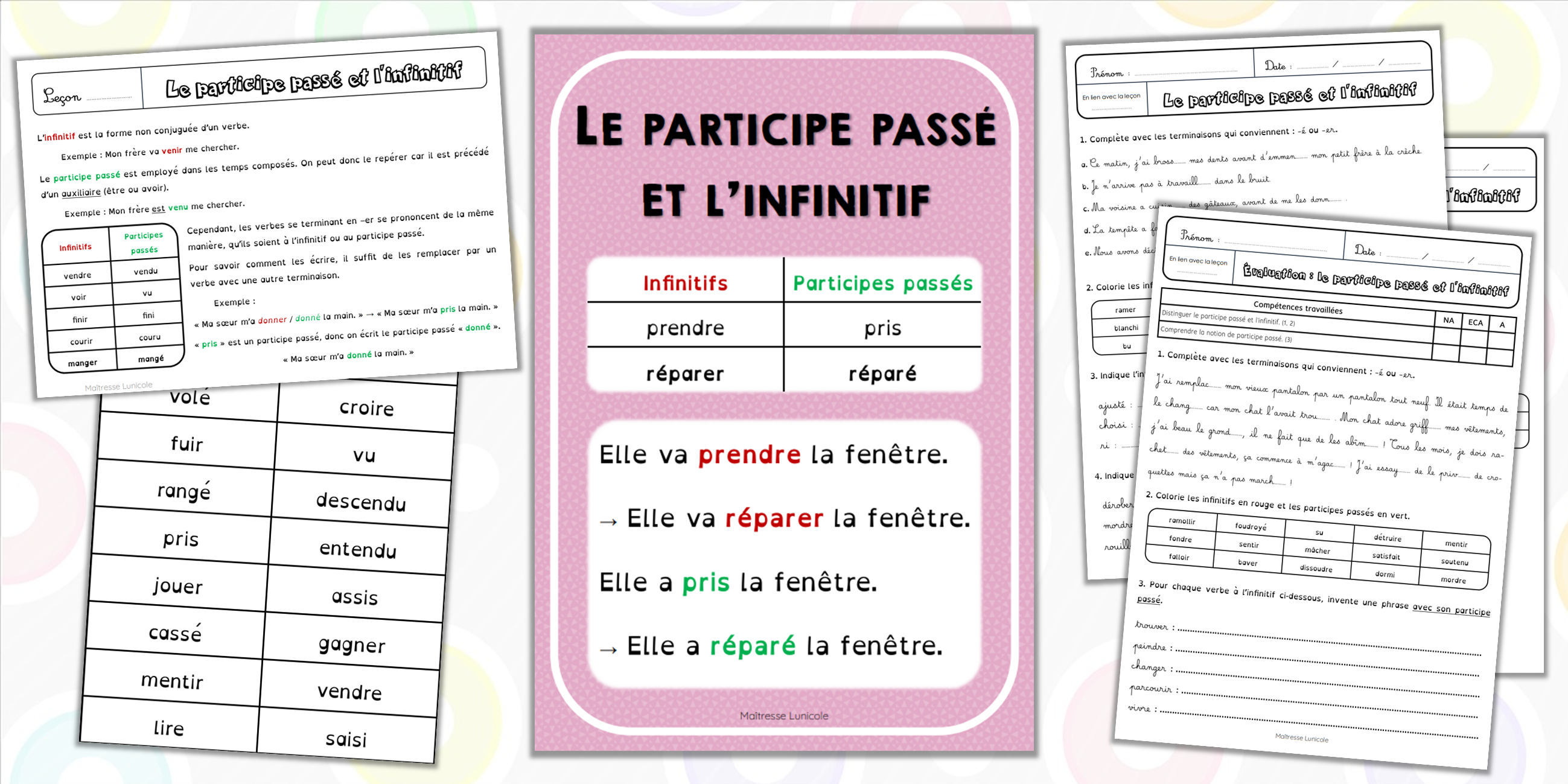 Le participe passé et l’infinitif – Maîtresse Lunicole