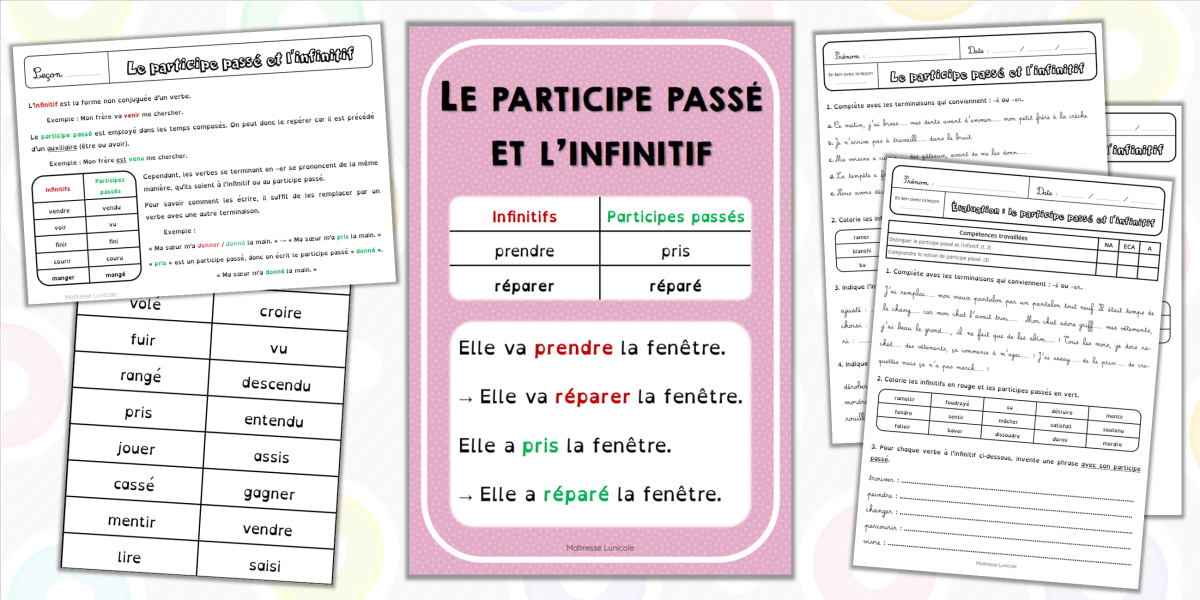Le participe passé et l’infinitif – Maîtresse Lunicole