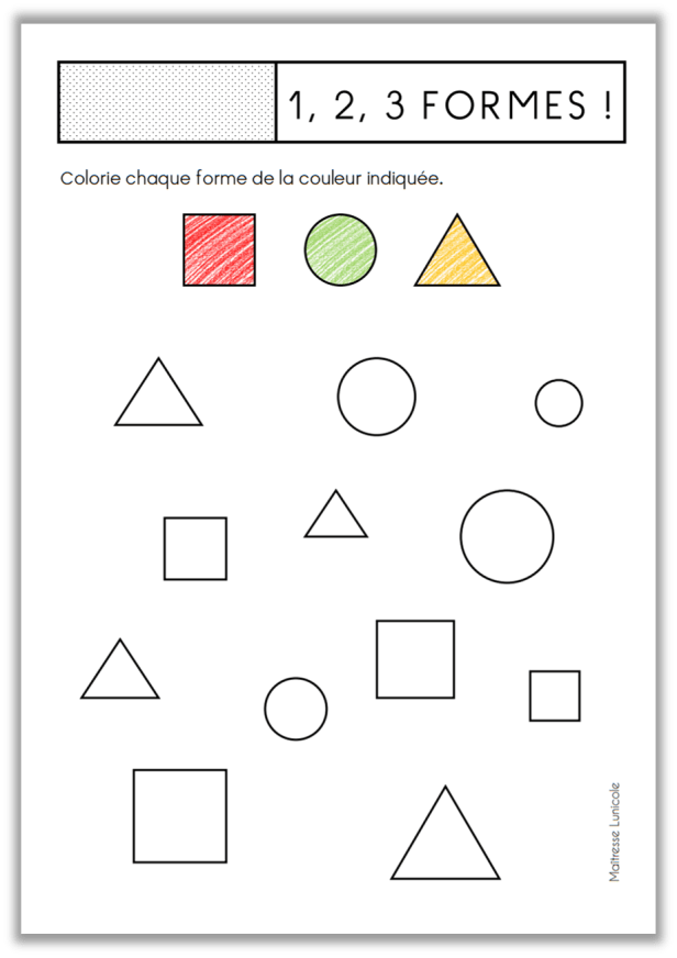 Les formes géométriques – cycle 1 – Maîtresse Lunicole
