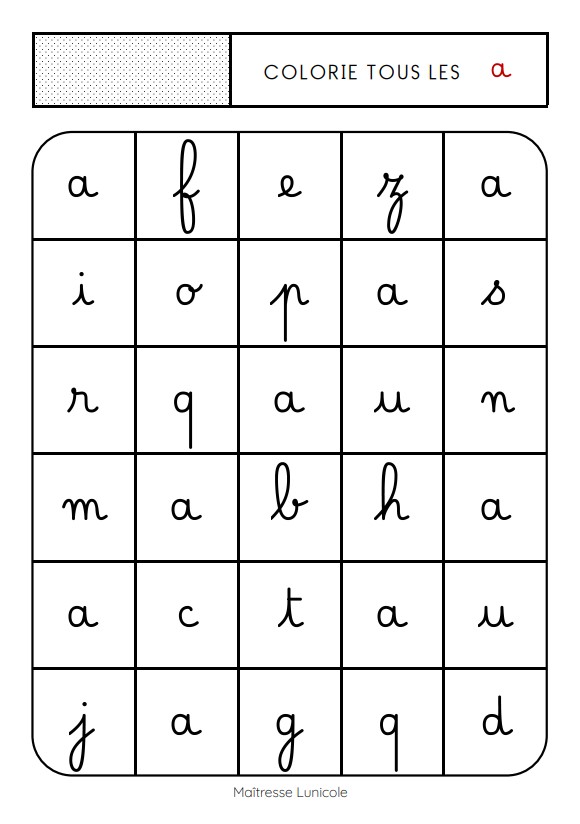 Colorie les lettres ! – Maîtresse Lunicole