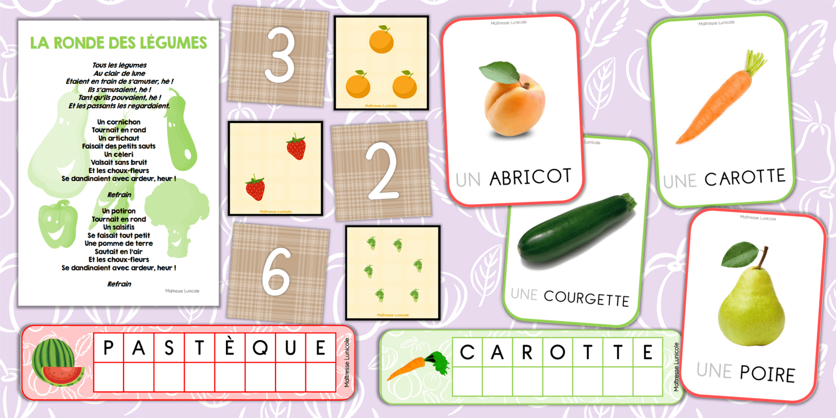 Les fruits et légumes – Maîtresse Lunicole