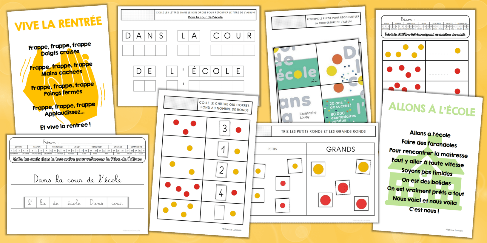 Exploitation d’album – Dans la cour de l’école (éd. 2021) – Maîtresse Lunicole