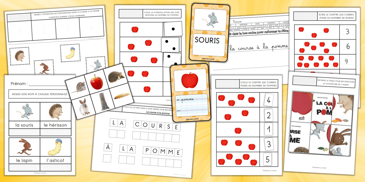 Exploitation d’album – La course à la pomme – Maîtresse Lunicole