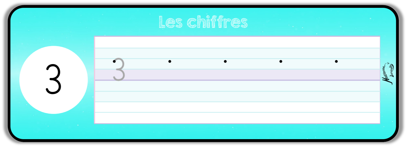 Supports d’écriture de chiffres – Maîtresse Lunicole