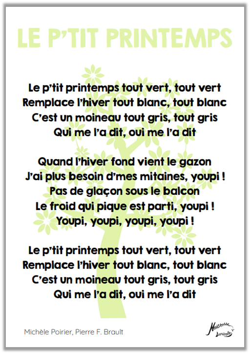 Le printemps – cycle 1 – Maîtresse Lunicole