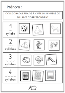 Syllabes – cycle 1 – Maîtresse Lunicole