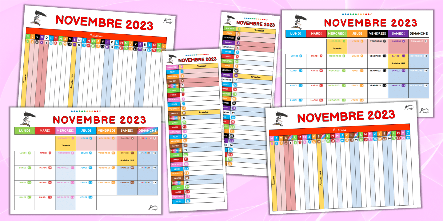 Calendriers maternelle 2023 – 2024 – Maîtresse Lunicole
