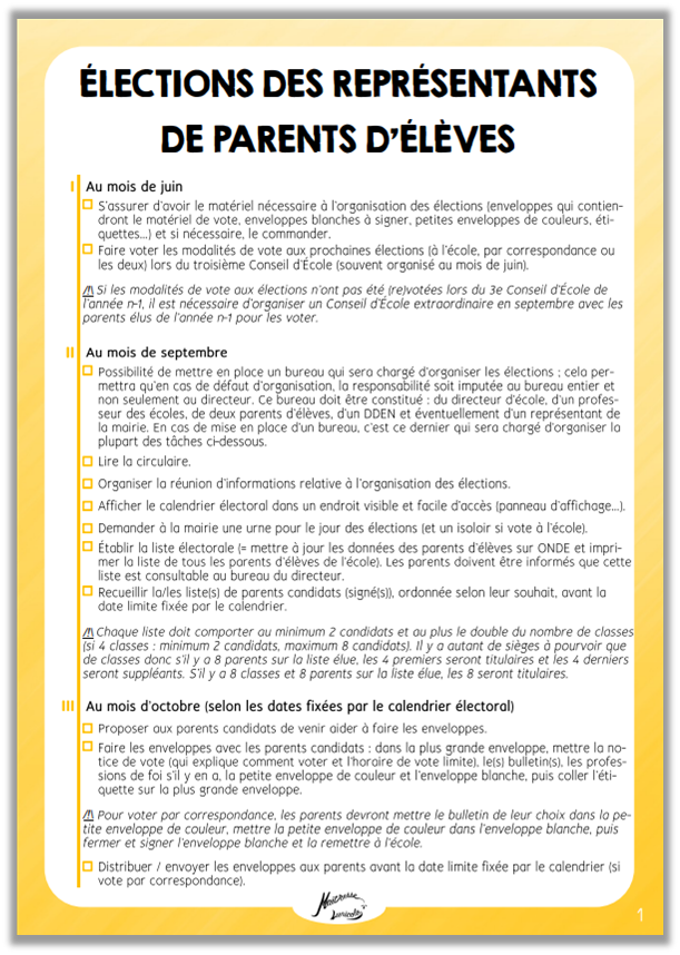 Les élections des représentants de parents d’élèves – Direction ...