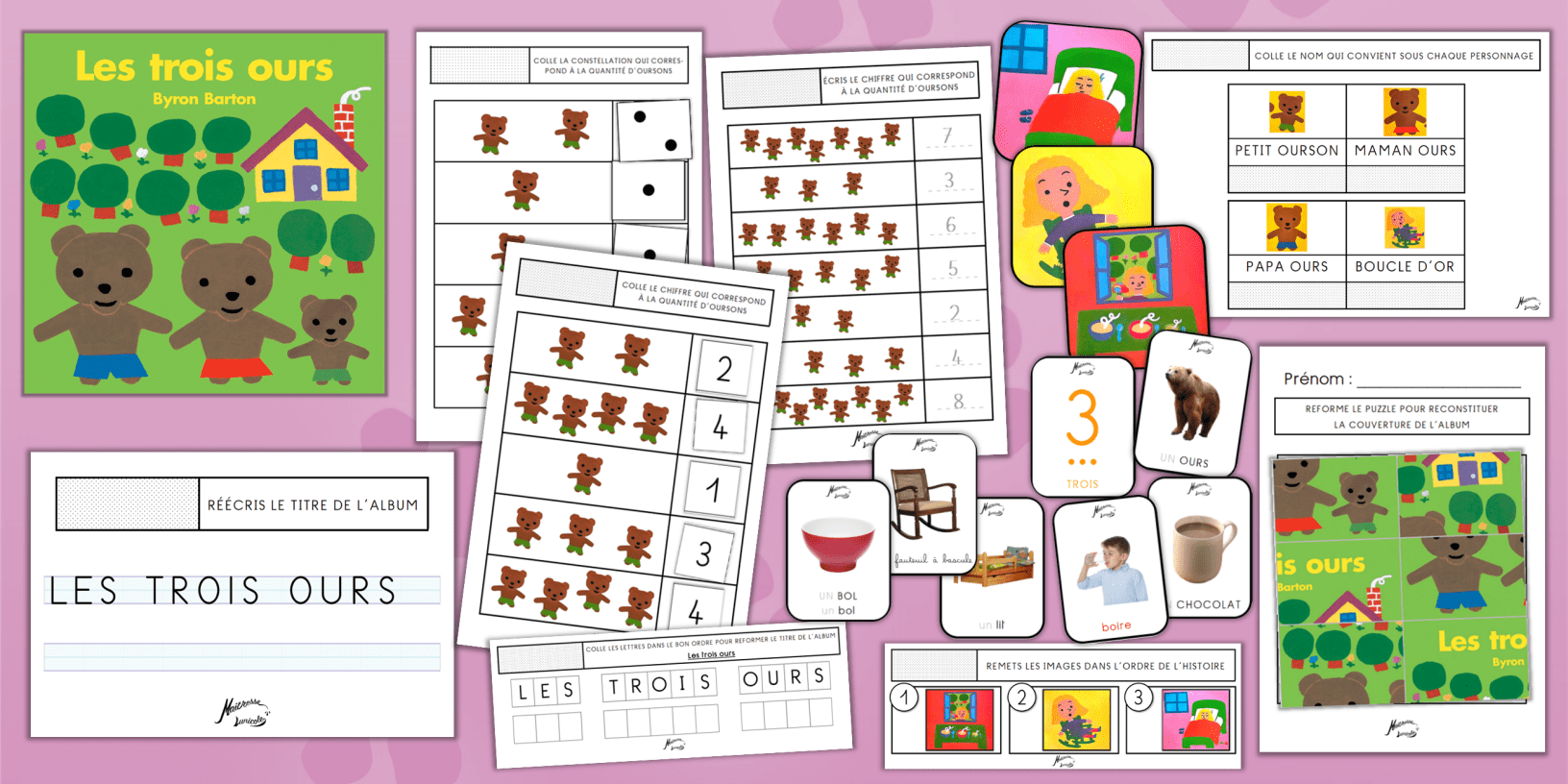 Exploitation d’album – Les trois ours – Maîtresse Lunicole