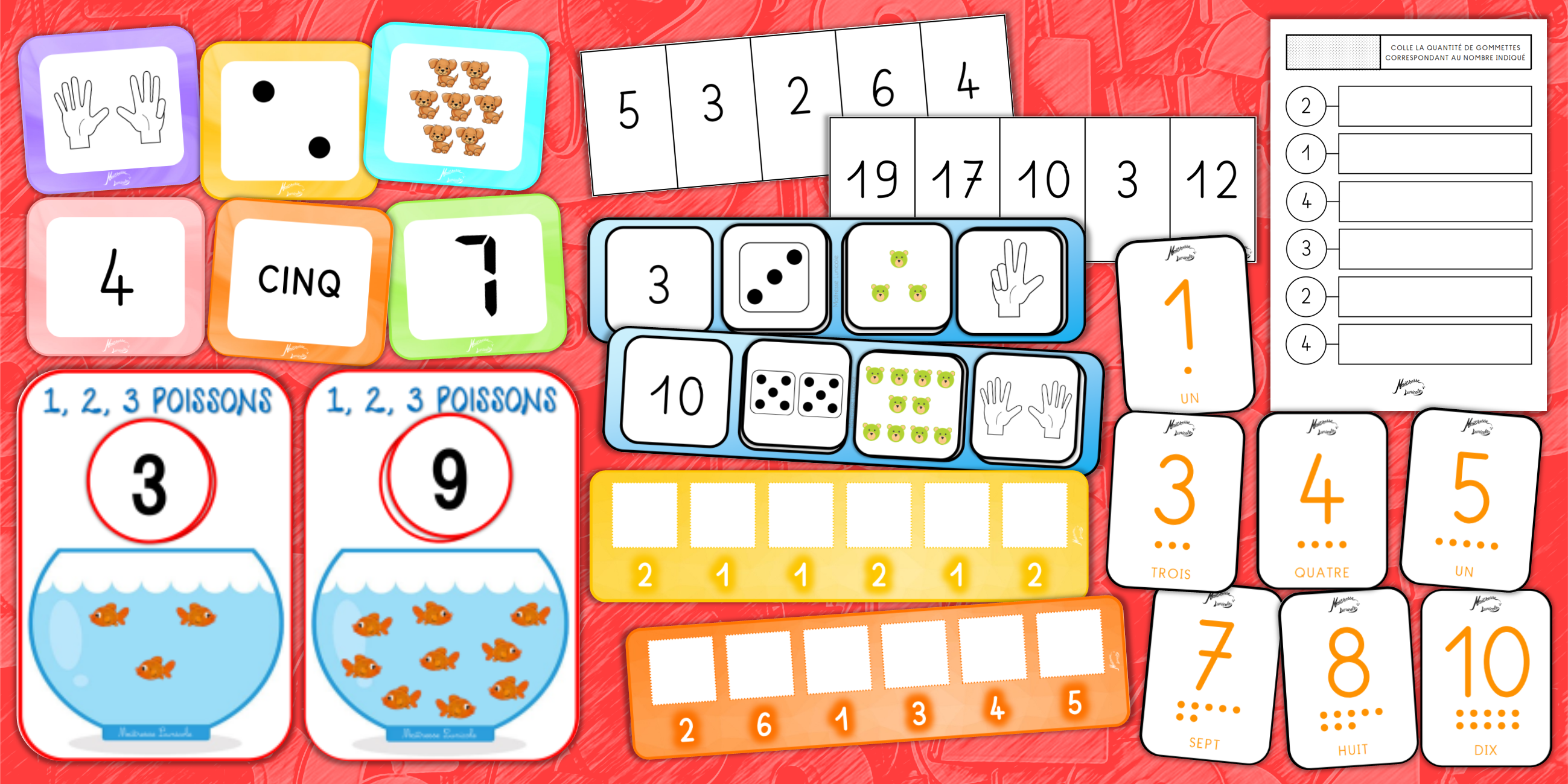 Supports de numération – cycle 1 – Maîtresse Lunicole
