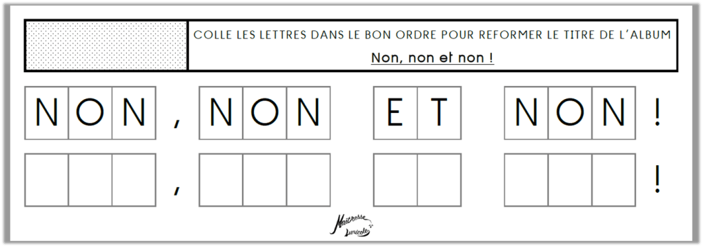 Exploitation d’album – Non, non et non ! – Maîtresse Lunicole
