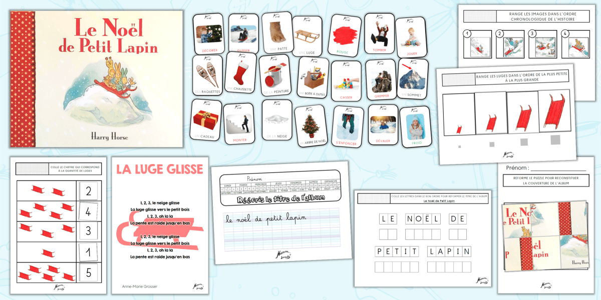 Exploitation d’album – Le Noël de Petit Lapin – Maîtresse Lunicole