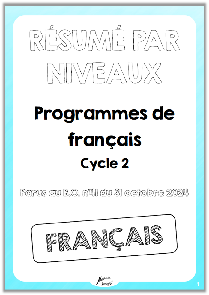 Nouveaux programmes – cycles 2 et 3 – Maîtresse Lunicole