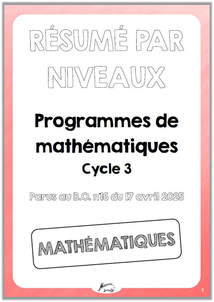 Nouveaux programmes – cycles 2 et 3 – Maîtresse Lunicole
