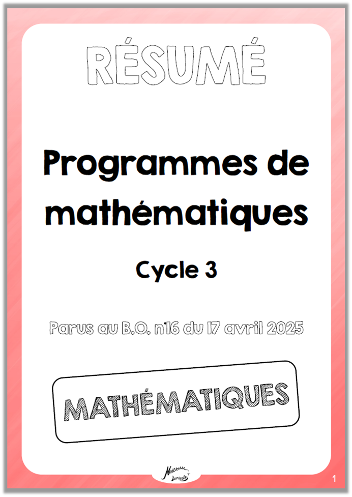 Nouveaux programmes – cycles 2 et 3 – Maîtresse Lunicole