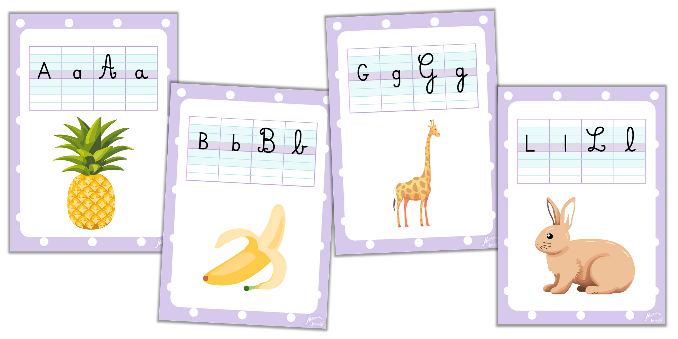 Lettres de l’alphabet – affichages – Maîtresse Lunicole